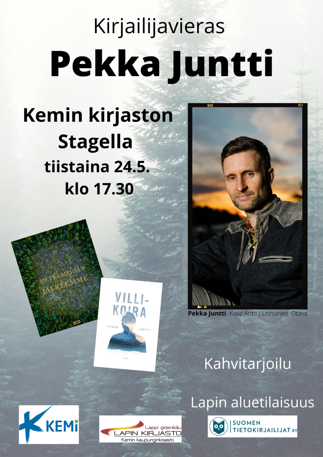 Kirjailija Pekka Juntti kirjastolla 24.5.2022 kello 17.30 | Kemi