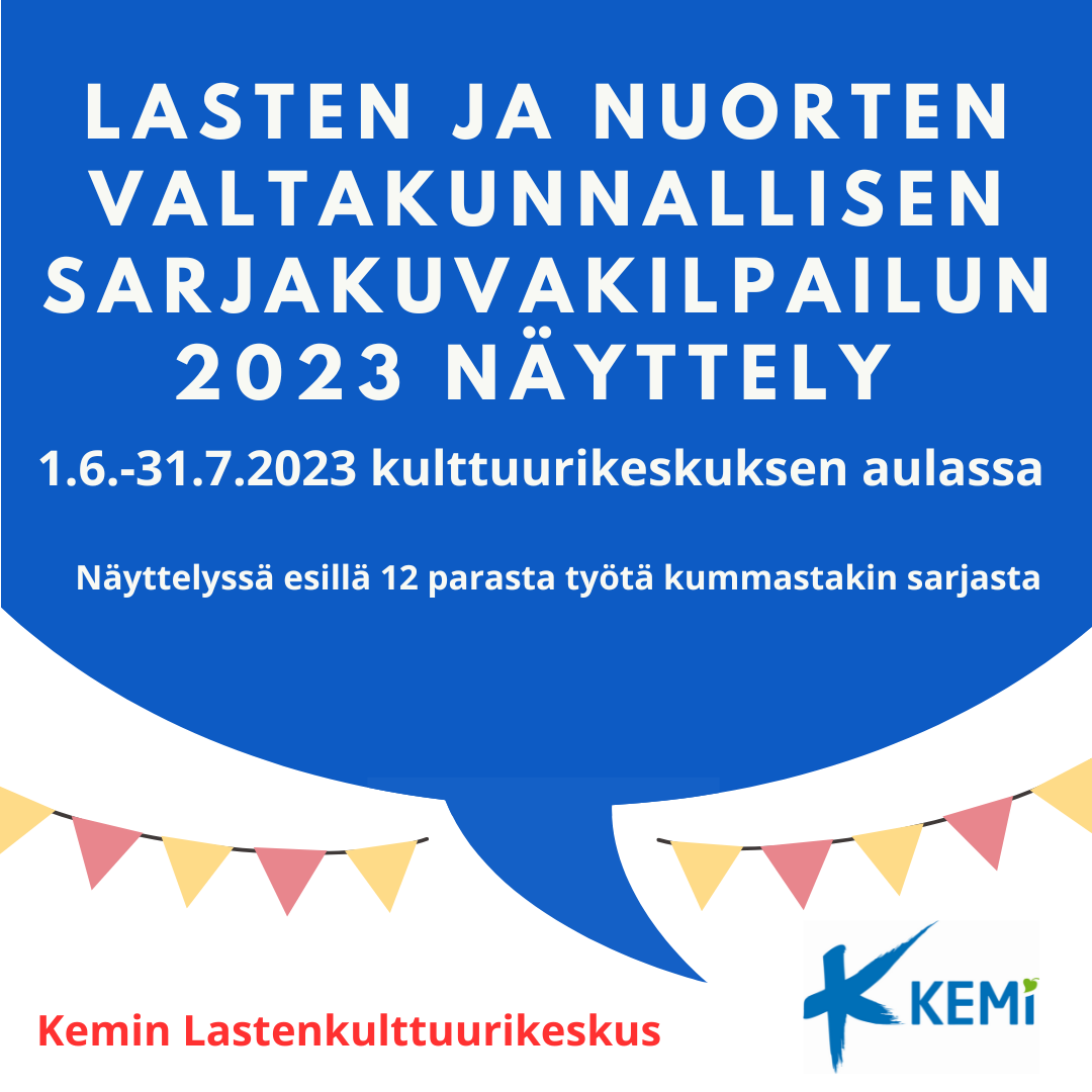 Sarjakuvakilpailun 2023 näyttely kulttuurikeskuksessa 1.6.-31.7.2023 | Kemi